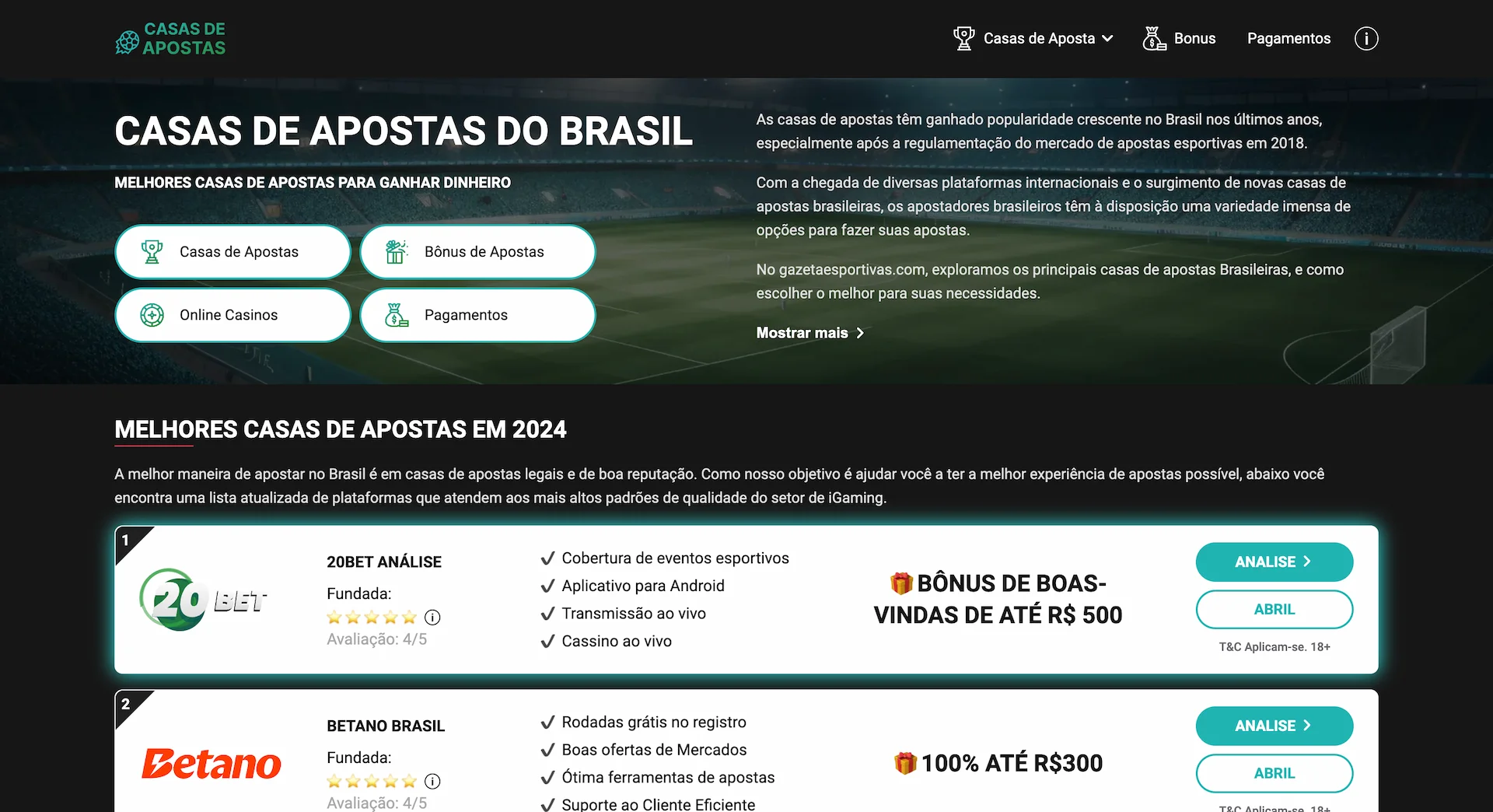 Melhores Casas de Apostas Esportivas do Brasil